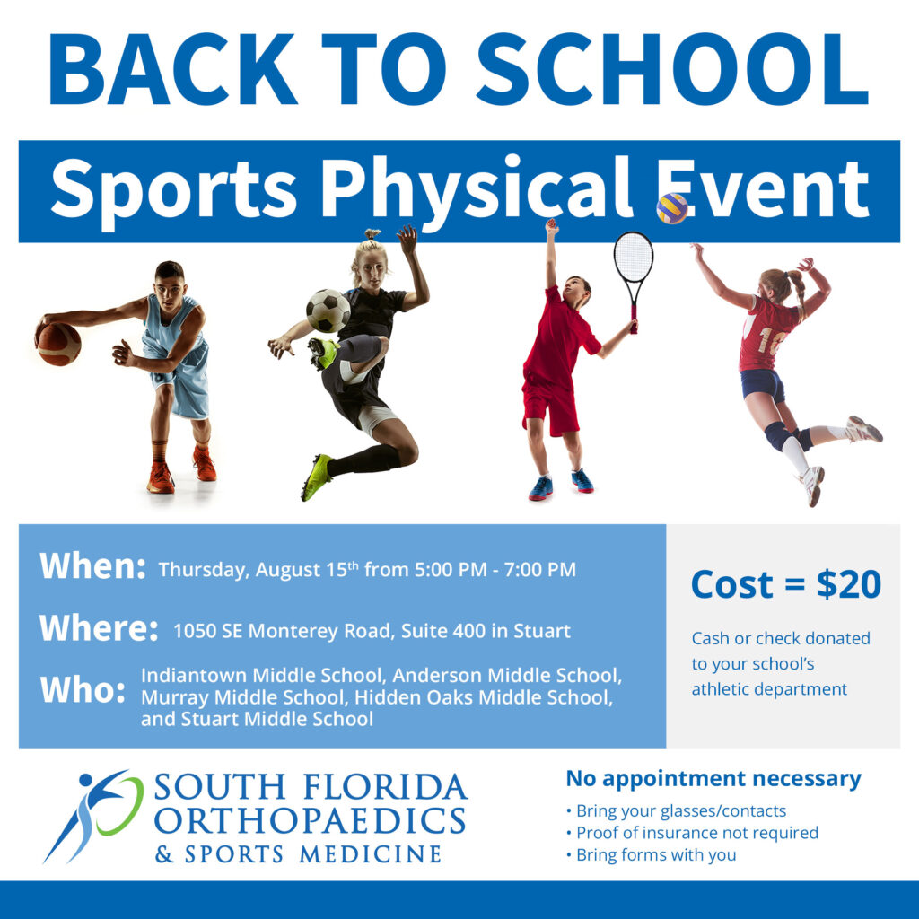 Back to School Sports Physicals - Middle School - South Florida ...